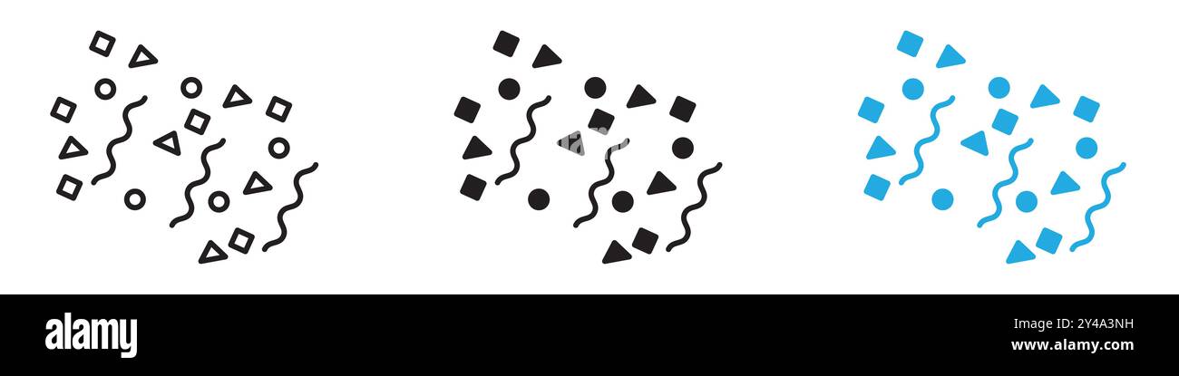 Confetti icon vector line logo mark or symbol set collection outline ...
