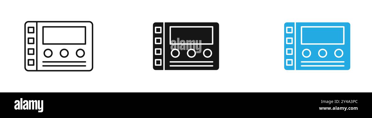 Control panel icon vector line logo mark or symbol set collection ...