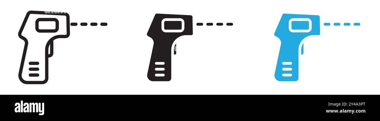 Digital thermometer icon vector line logo mark or symbol set collection ...