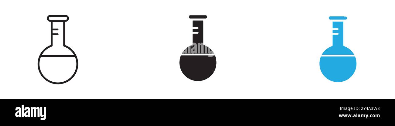 Flask icon vector line logo mark or symbol set collection outline style ...