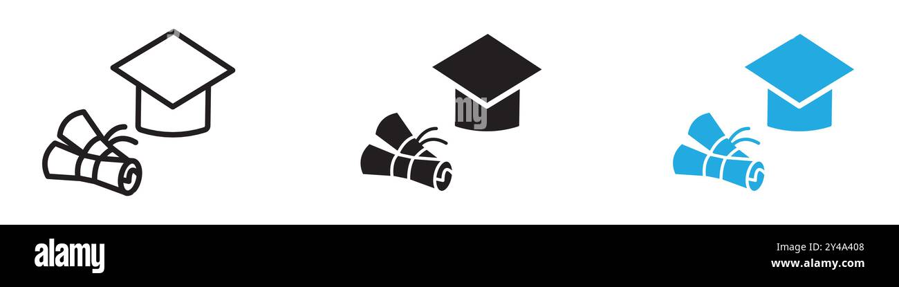 Diploma icon vector line logo mark or symbol set collection outline ...