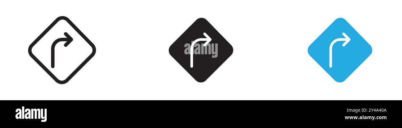 Directions icon vector line logo mark or symbol set collection outline ...