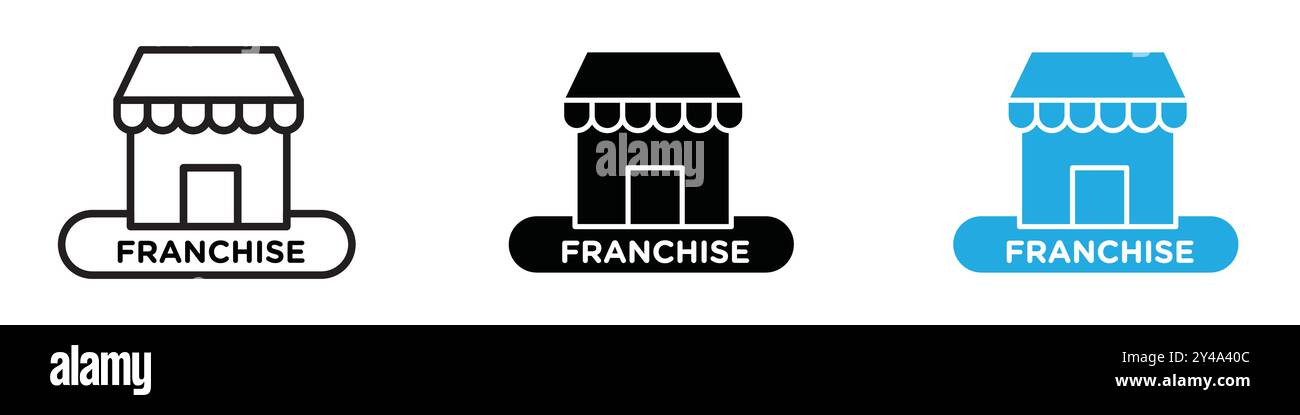 Franchise icon vector line logo mark or symbol set collection outline ...