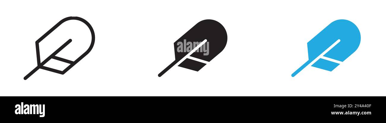 Feather icon vector line logo mark or symbol set collection outline ...