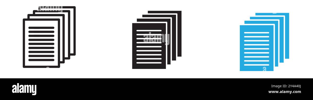 Documents icon vector line logo mark or symbol set collection outline ...