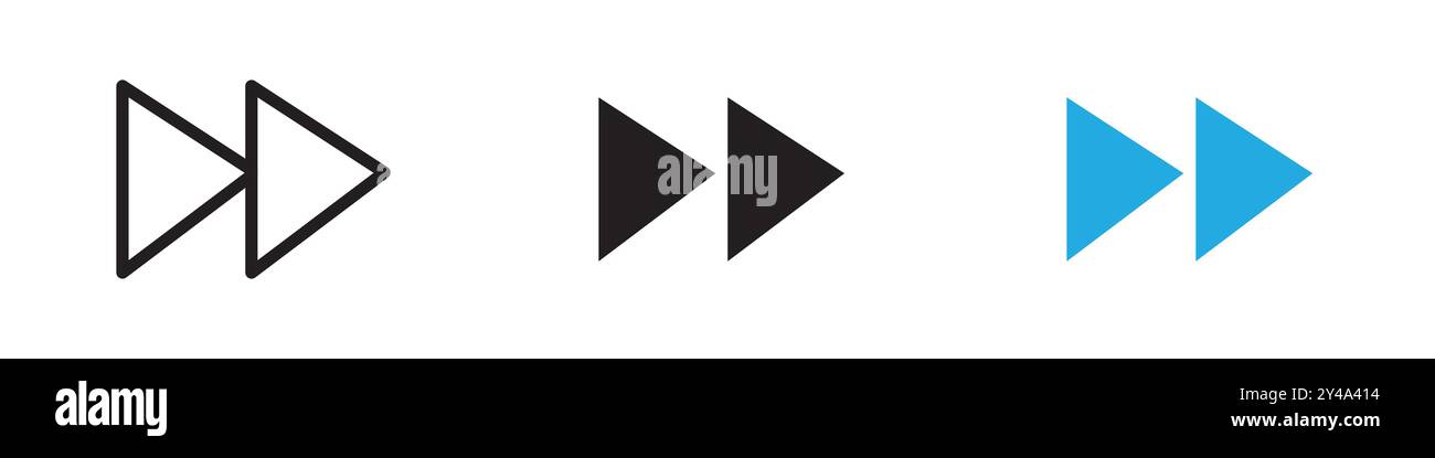 Fast forward icon vector line logo mark or symbol set collection ...