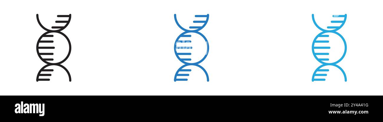 DNA Icon vector line logo mark or symbol set collection outline style ...
