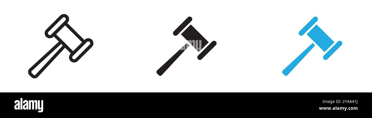 Gavel icon vector line logo mark or symbol set collection outline style ...