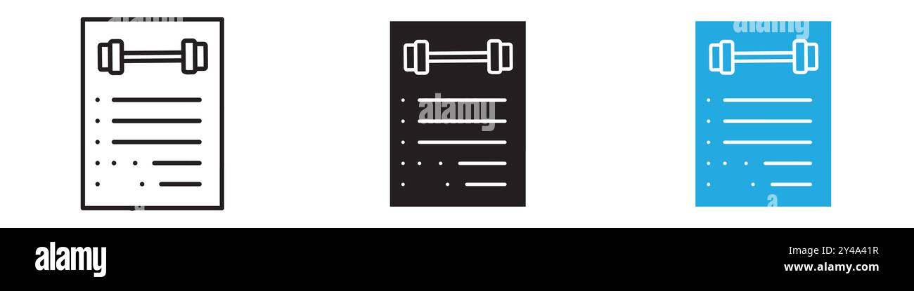 Fitness plan icon vector line logo mark or symbol set collection ...