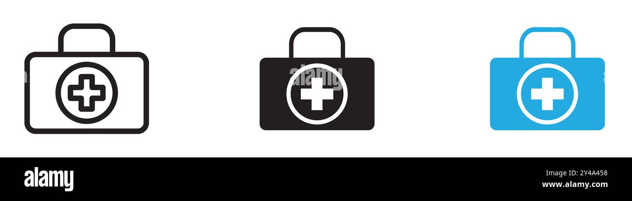 First Aid Icon vector line logo mark or symbol set collection outline ...