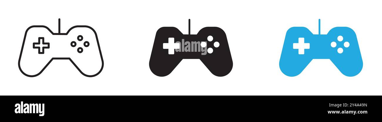 Gaming Controller Icon vector line logo mark or symbol set collection ...