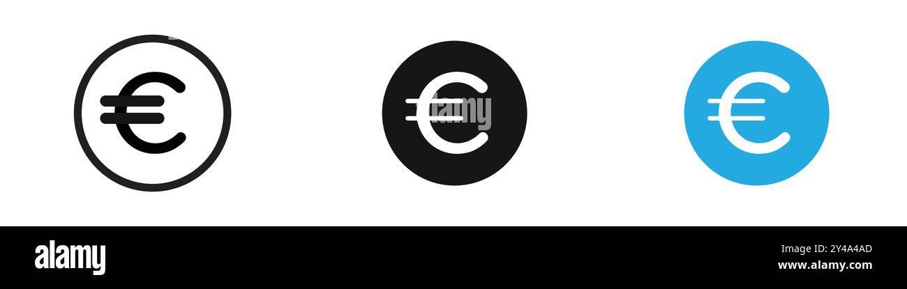 Euro Icon vector line logo mark or symbol set collection outline style ...