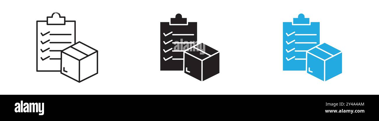 Inventory icon vector line logo mark or symbol set collection outline ...