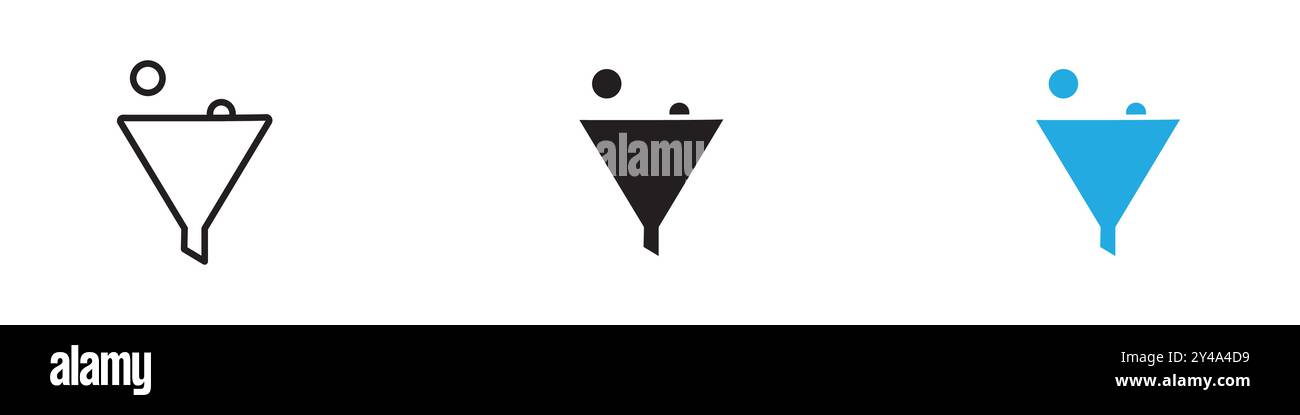 Funnel icon vector line logo mark or symbol set collection outline ...