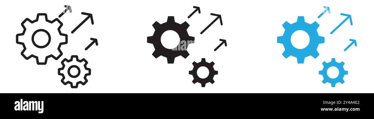 Improvement icon vector line logo mark or symbol set collection outline ...