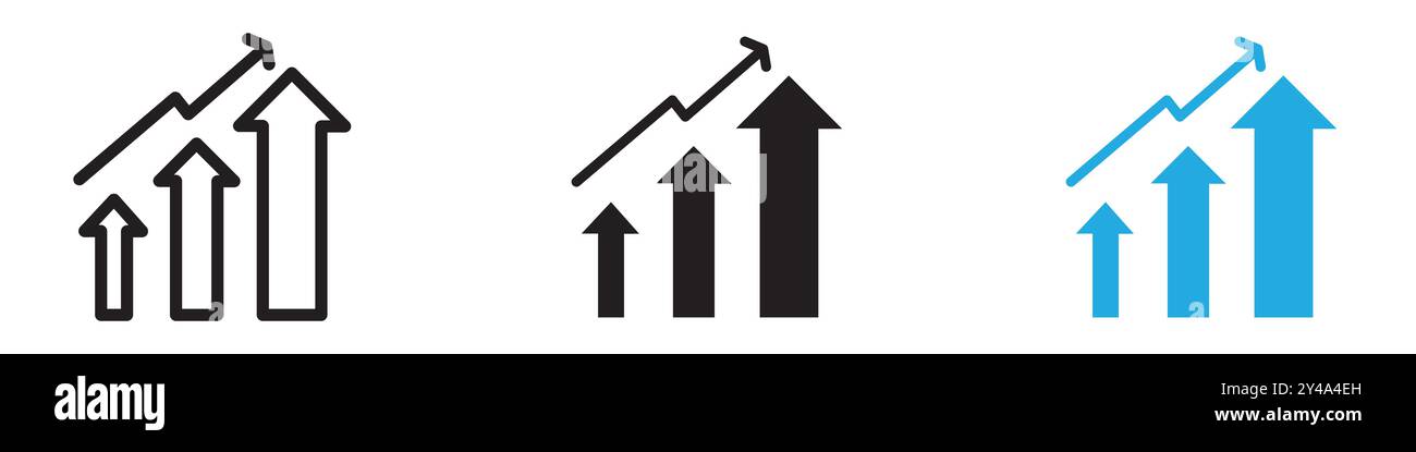 Improvement growth icon vector line logo mark or symbol set collection ...