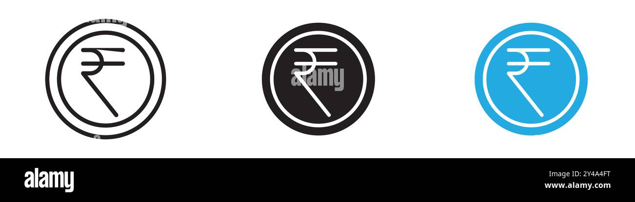 Indian rupee icon vector line logo mark or symbol set collection ...