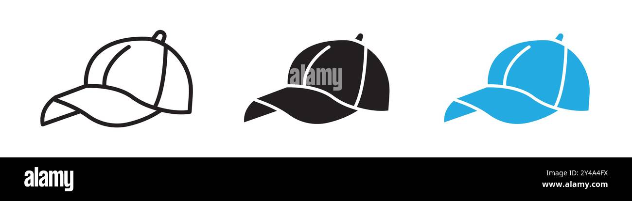 Hat Icon vector line logo mark or symbol set collection outline style ...