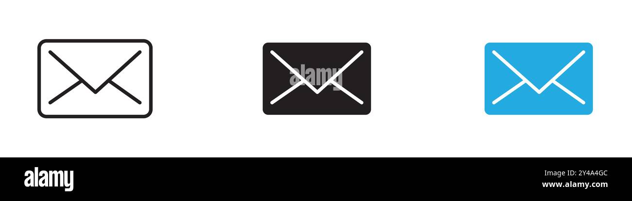 Mail Icon vector line logo mark or symbol set collection outline style ...