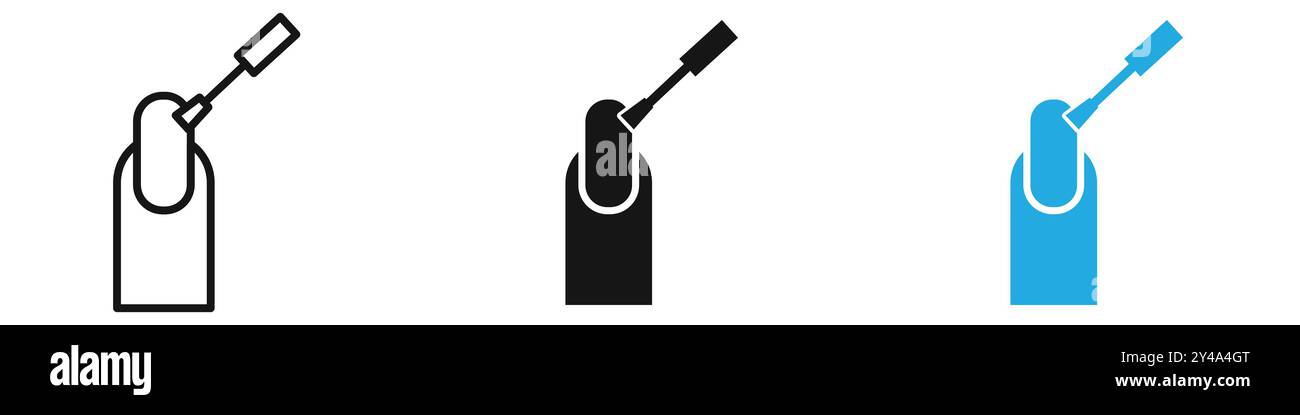 Manicure icon vector line logo mark or symbol set collection outline ...