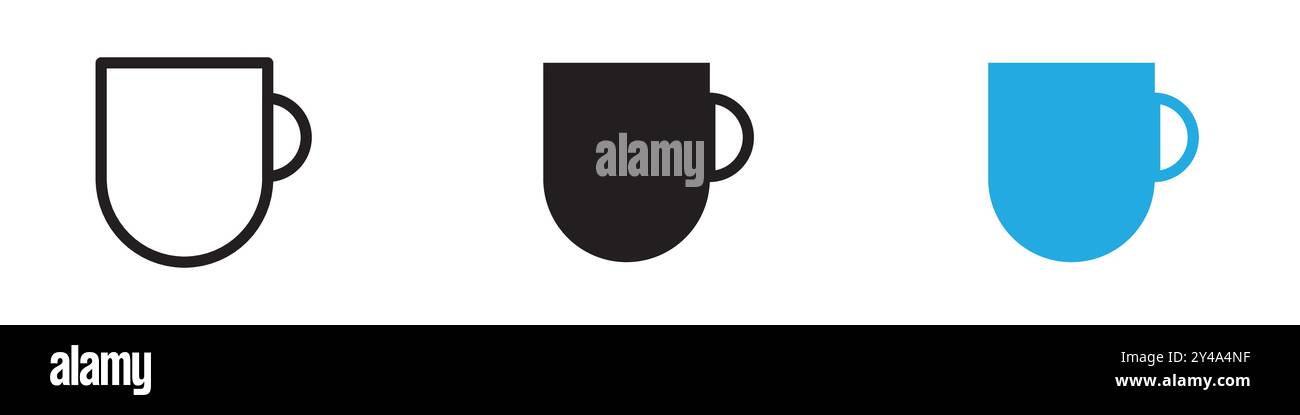 Mug icon vector line logo mark or symbol set collection outline style ...