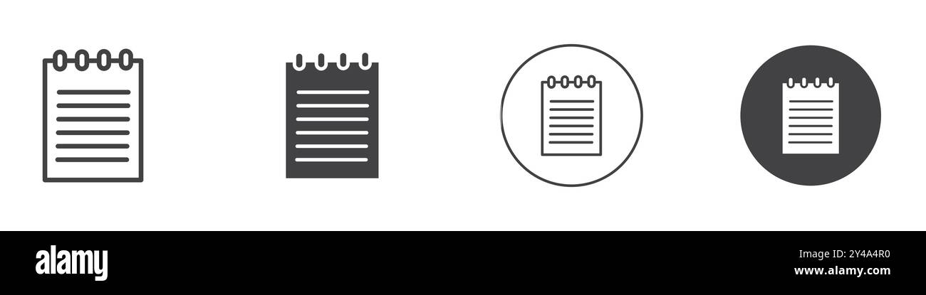 Notepad icon vector line logo mark or symbol set collection outline ...