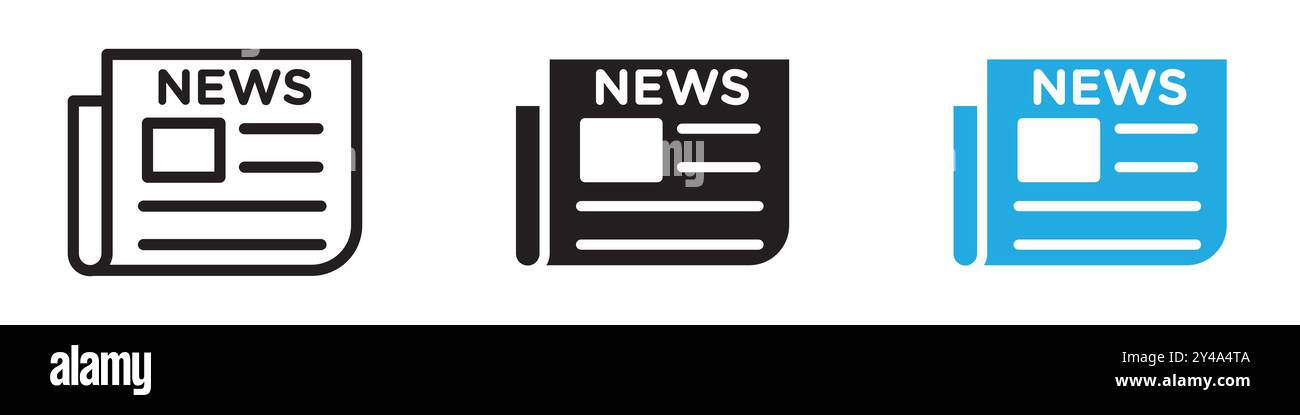 News icon vector line logo mark or symbol set collection outline style Stock Vector Image & Art ...