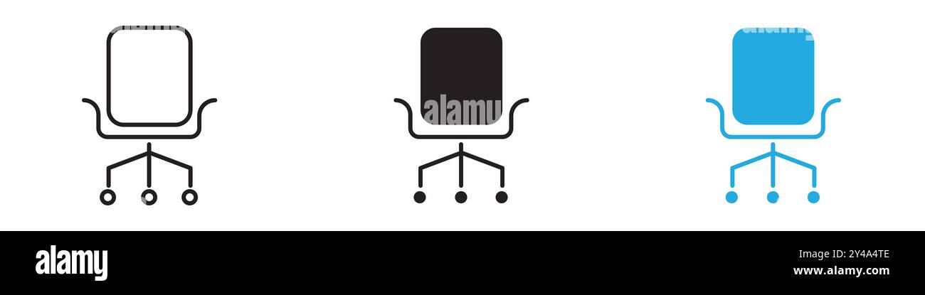 Office chair icon vector line logo mark or symbol set collection ...