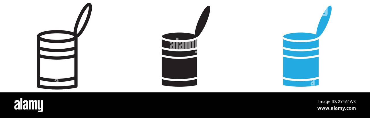 Open tin can icon vector line logo mark or symbol set collection ...
