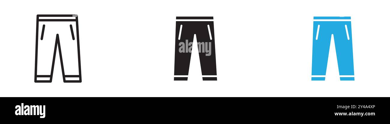 Pants Icon vector line logo mark or symbol set collection outline style ...