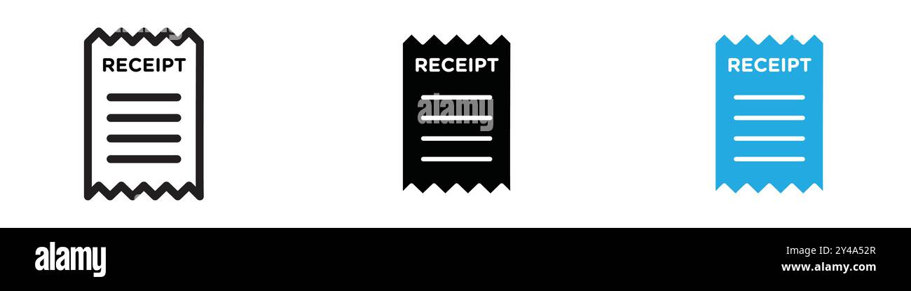 Receipt icon vector line logo mark or symbol set collection outline ...