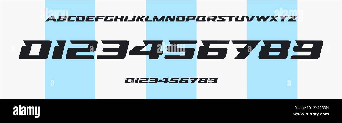 Modern race typography, angular sans serif numbers and letters ...