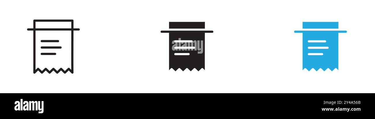 Receipt icon vector line logo mark or symbol set collection outline ...