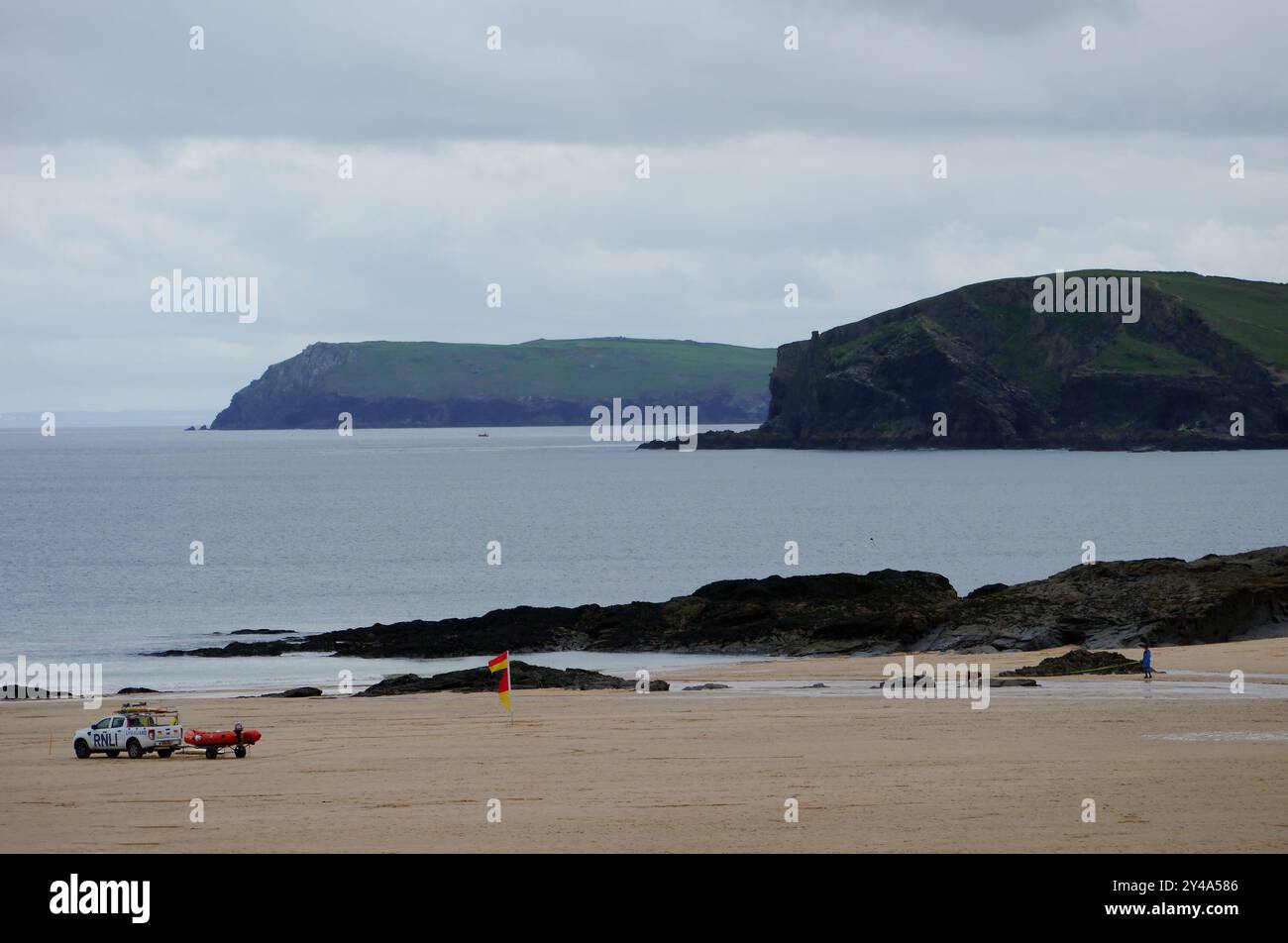 Pentire Point with RNLI Lifeguard and Ford Ranger Vehicle from the ...