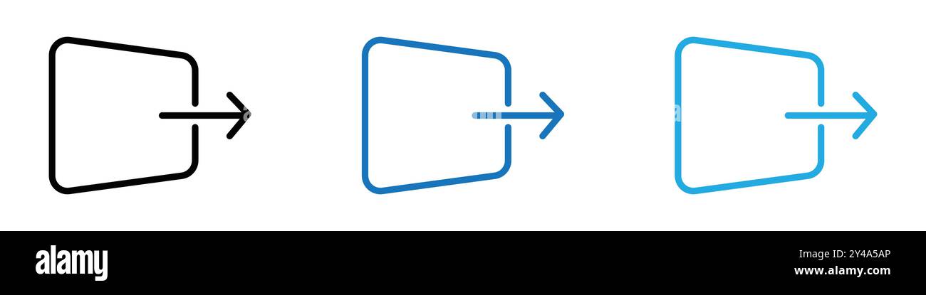 Sign Out Icon Vector Line Logo Mark Or Symbol Set Collection Outline Style Stock Vector Image