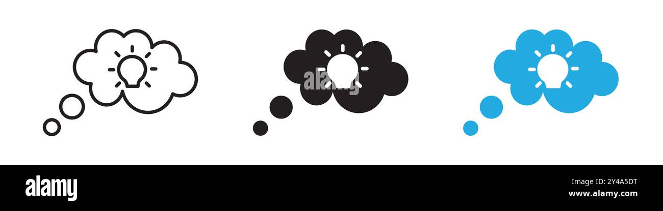 Think bubble icon vector line logo mark or symbol set collection ...
