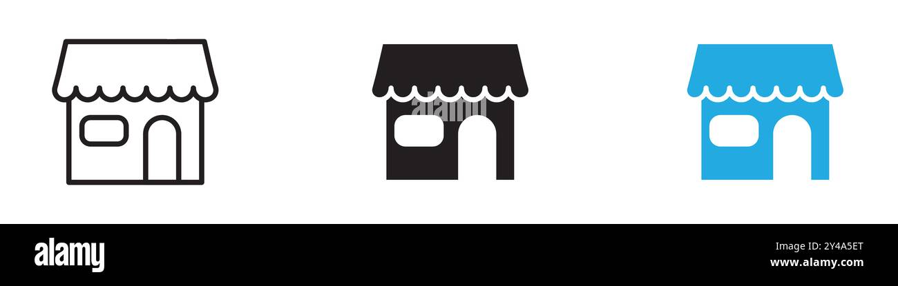 Shop Icon Vector Line Logo Mark Or Symbol Set Collection Outline Style Stock Vector Image And Art