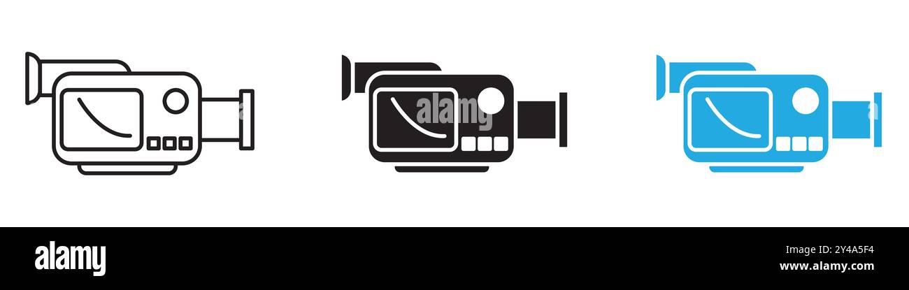TV camera icon vector line logo mark or symbol set collection outline ...