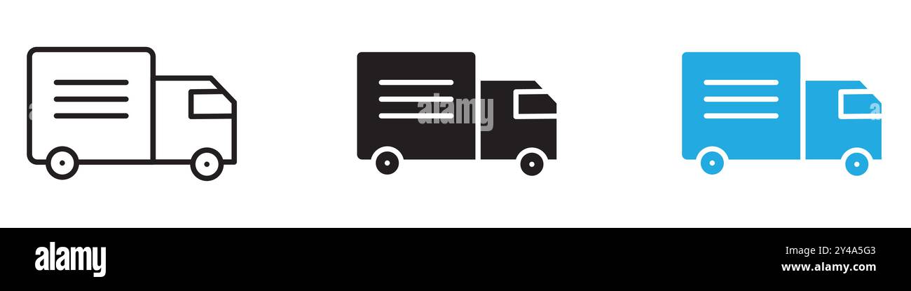 Truck icon vector line logo mark or symbol set collection outline style ...