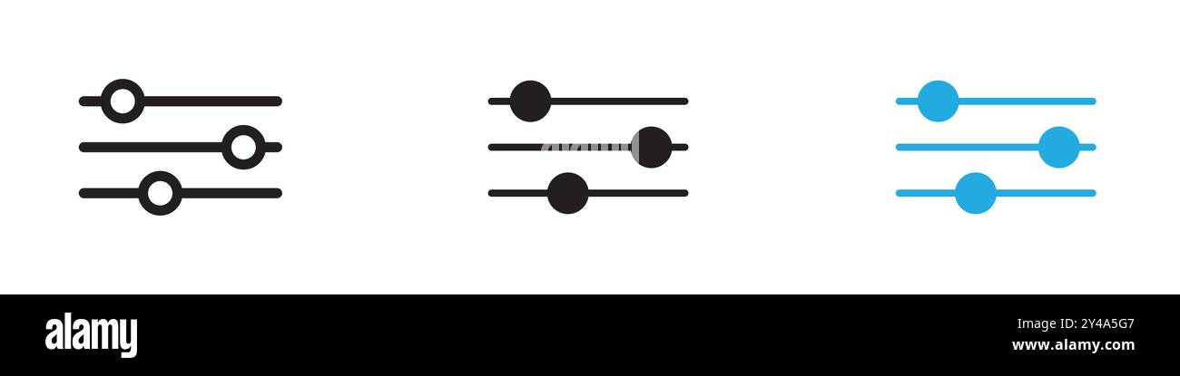 Settings sliders icon vector line logo mark or symbol set collection ...
