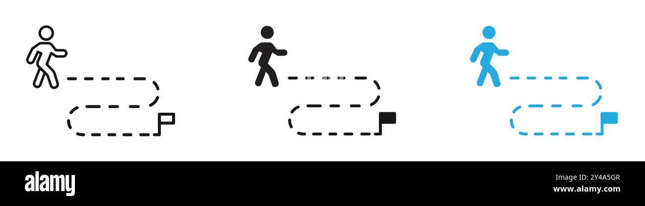 Walk icon vector line logo mark or symbol set collection outline style ...