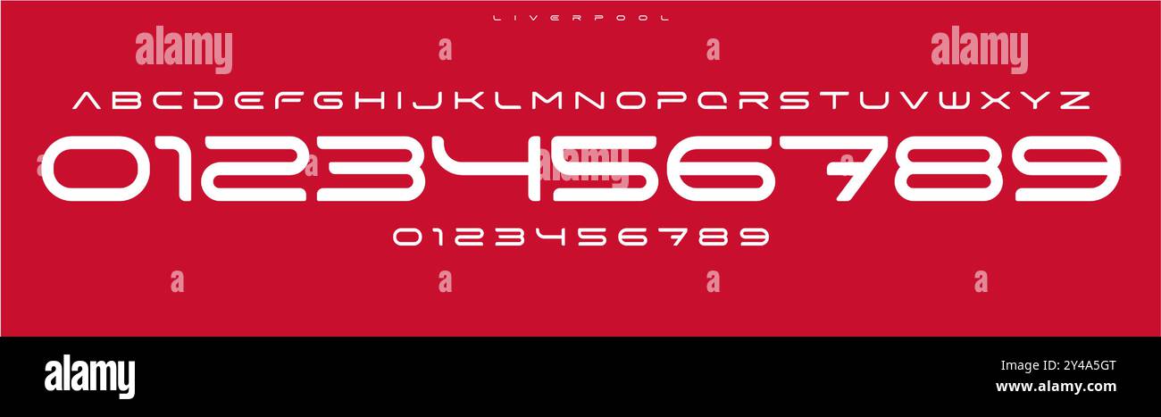 Minimalist rounded sans serif font, sleek futuristic numbers and ...