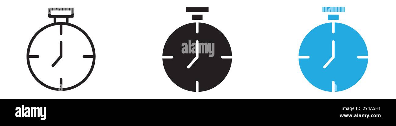 Stop watch icon vector line logo mark or symbol set collection outline ...