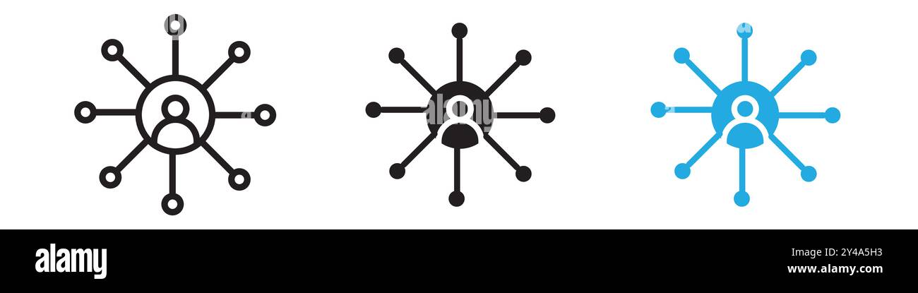 Stakeholders icon vector line logo mark or symbol set collection ...