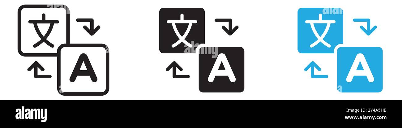 Translation icon vector line logo mark or symbol set collection outline ...