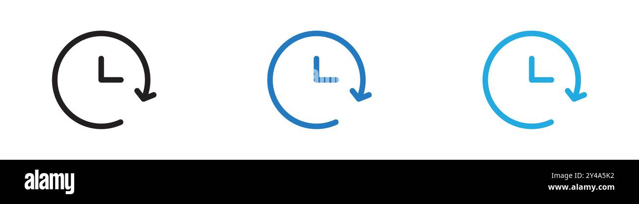 Time forward icon vector line logo mark or symbol set collection ...