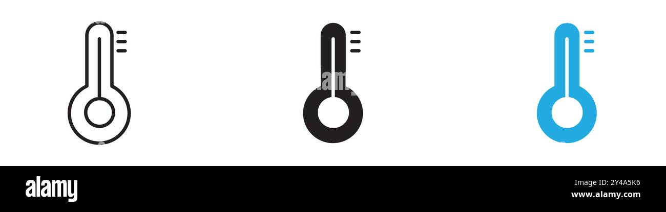 Temperature icon vector line logo mark or symbol set collection outline ...