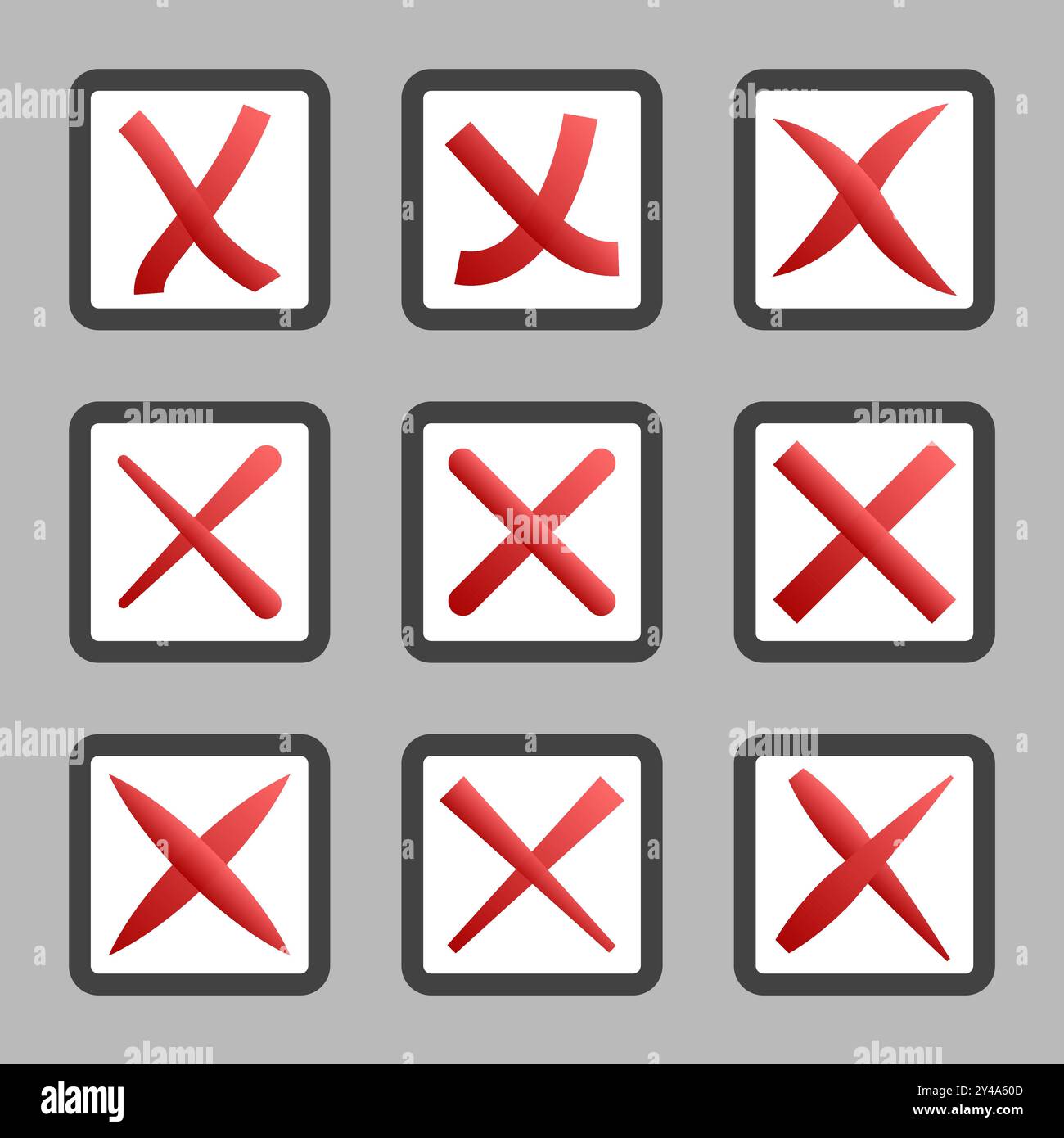 A set of crosses for marking, for use in graphic design Stock Vector ...