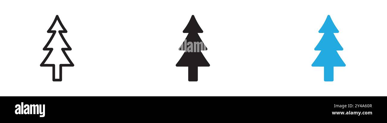 Tree icon vector line logo mark or symbol set collection outline style ...