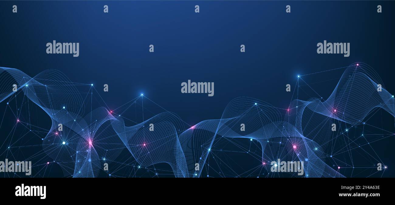 Global network connection concept. Big data visualization. Social ...